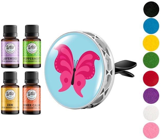 Car Vent Diffusers With Oils PINK BUTTERFLY — Wild Essentials LLC.